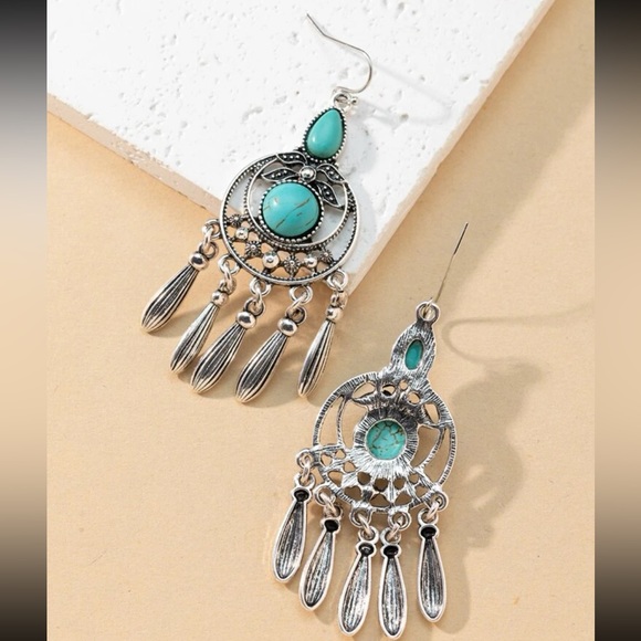 BellanBlue | Jewelry | Western Turquoise Antiqued Dangles Beth Dutton ...